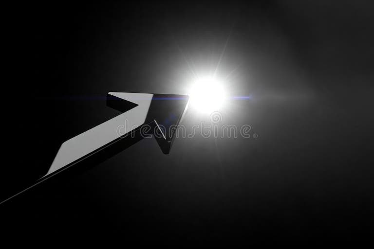 The Metal Arrow Points in the Direction of the Bright Light. Space for ...