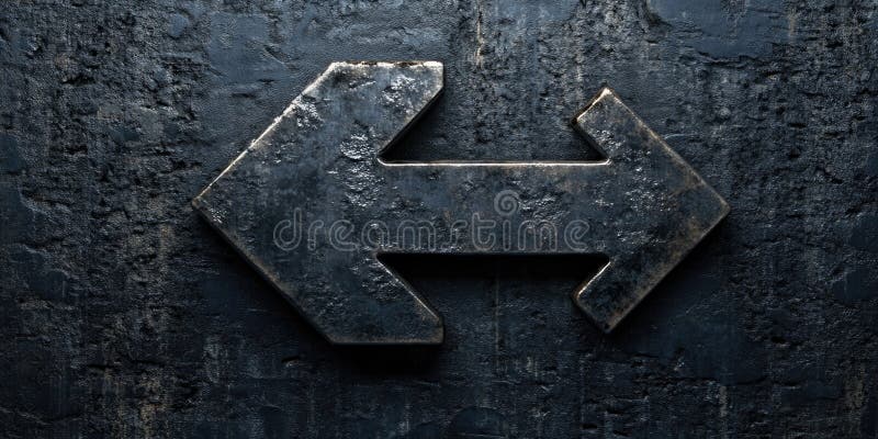 A Metal Arrow Points To the Left on a Wall Stock Image - Image of ...