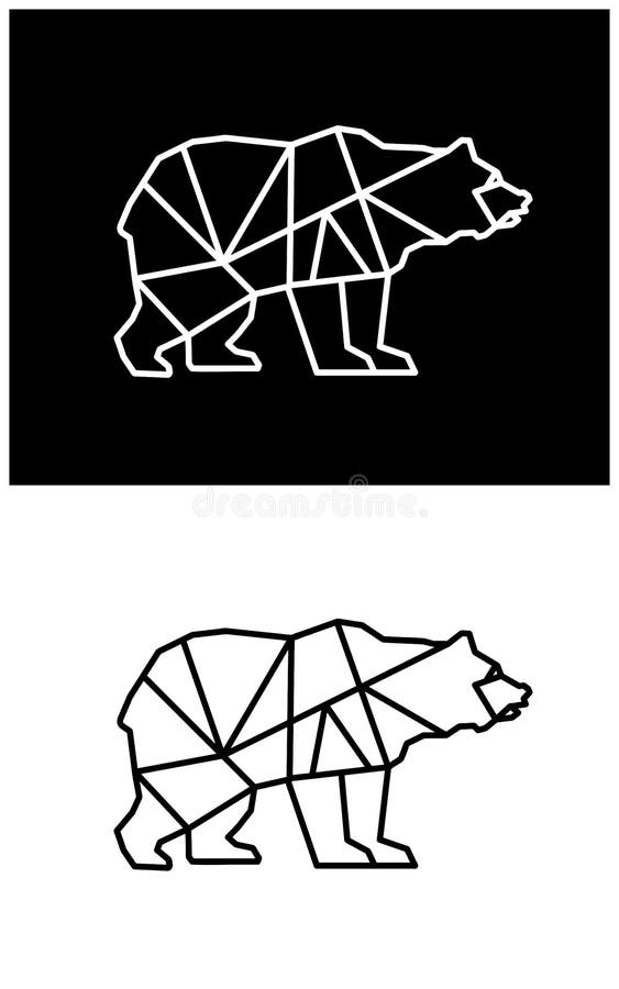 Minimal Bear Silhouette Illustration, Vector Stock Vector ...