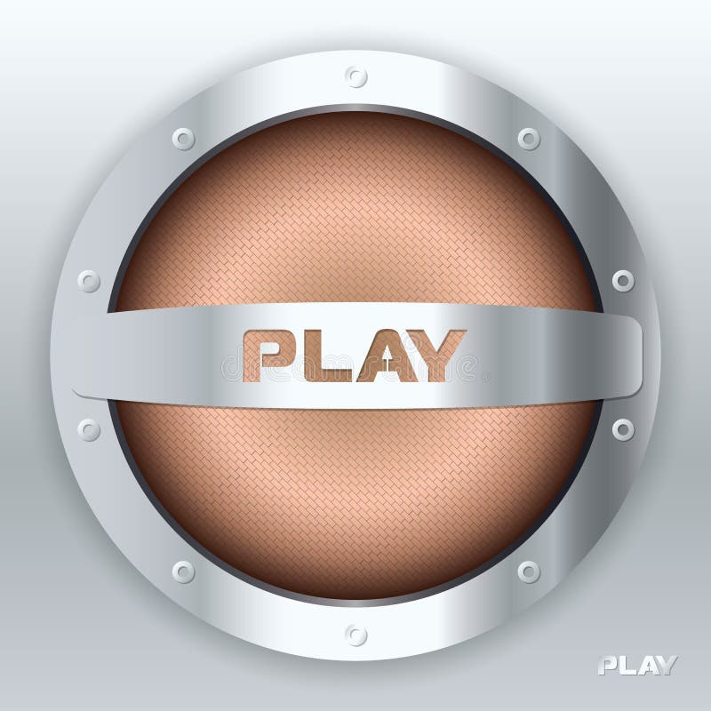 Metal audio speaker. Play stock vector. Illustration of dance - 25602230