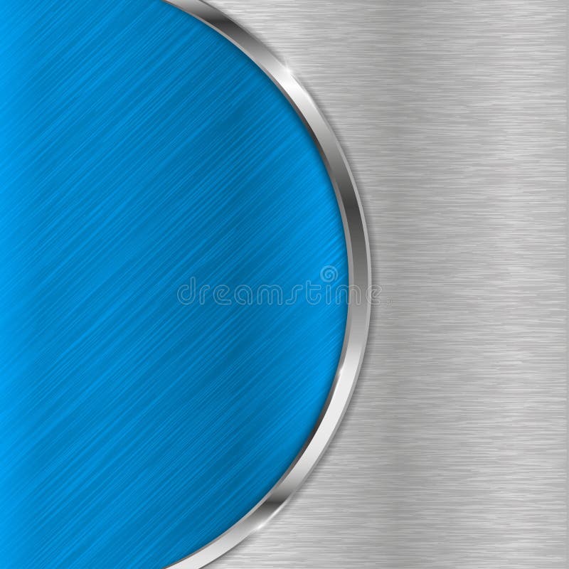 Metal Azul Textura Escovada Com Elementos Do Cromo Ilustração do Vetor ...