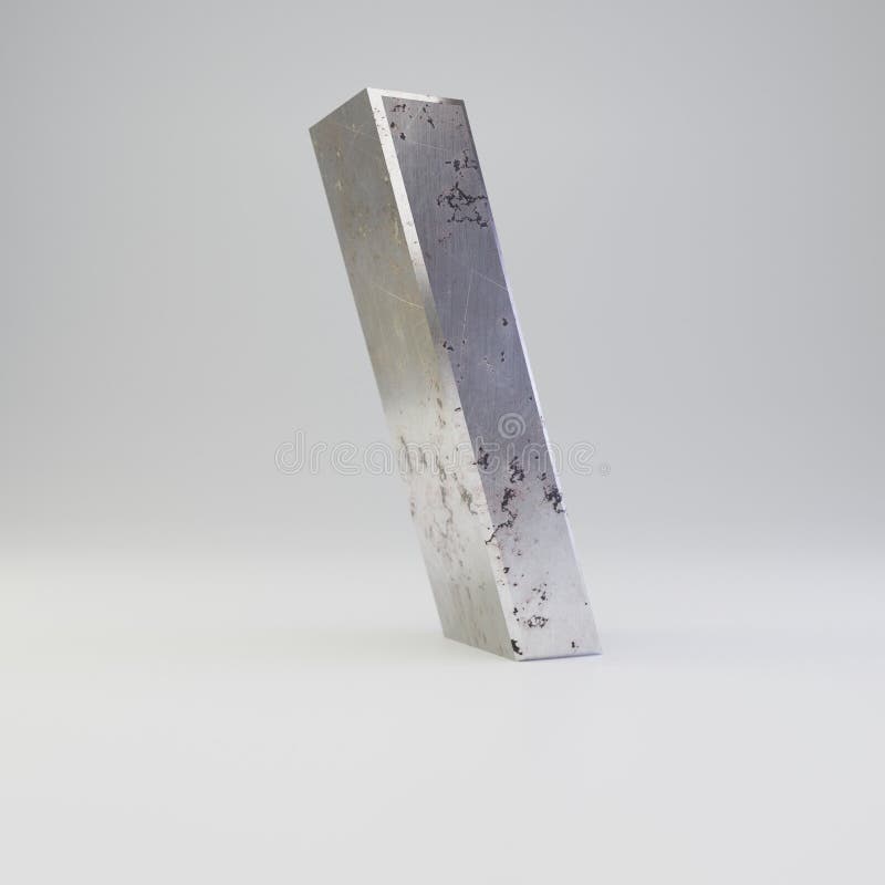 Metal 3d Back Slash Symbol. Metallic Red and White Font Isolated on ...