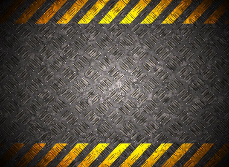 Metal Background with Caution Tape Stock Illustration - Illustration of ...