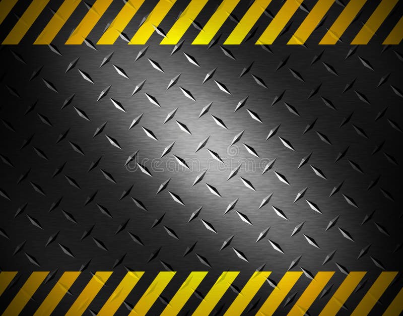 Metal Background with Caution Tape Stock Illustration - Illustration of ...