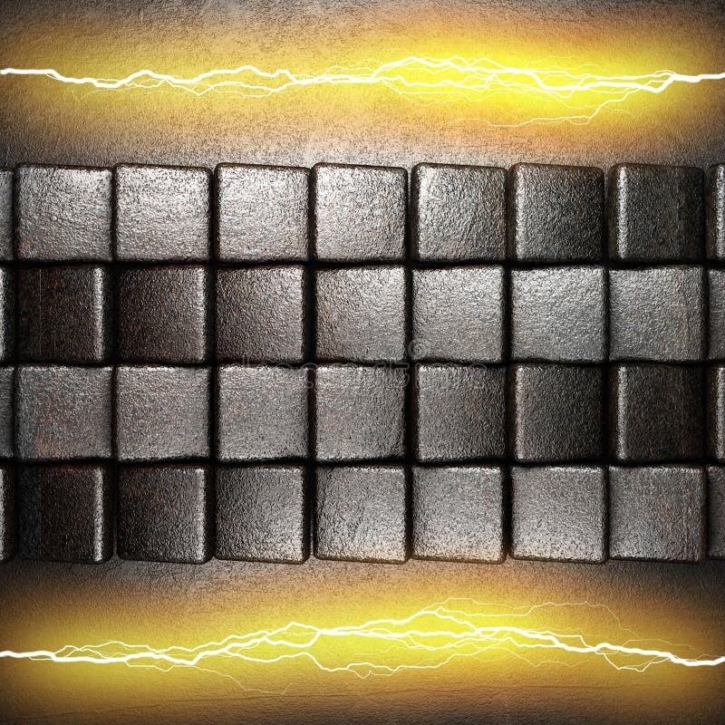 Metal Background with Electric Lightning Stock Illustration ...