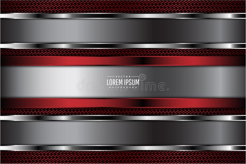 Elegant Metallic Background.Red and Silver with Carbon Fiber Dark Space ...