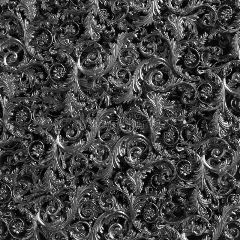 Metal Background with Floral Pattern Stock Illustration - Illustration ...