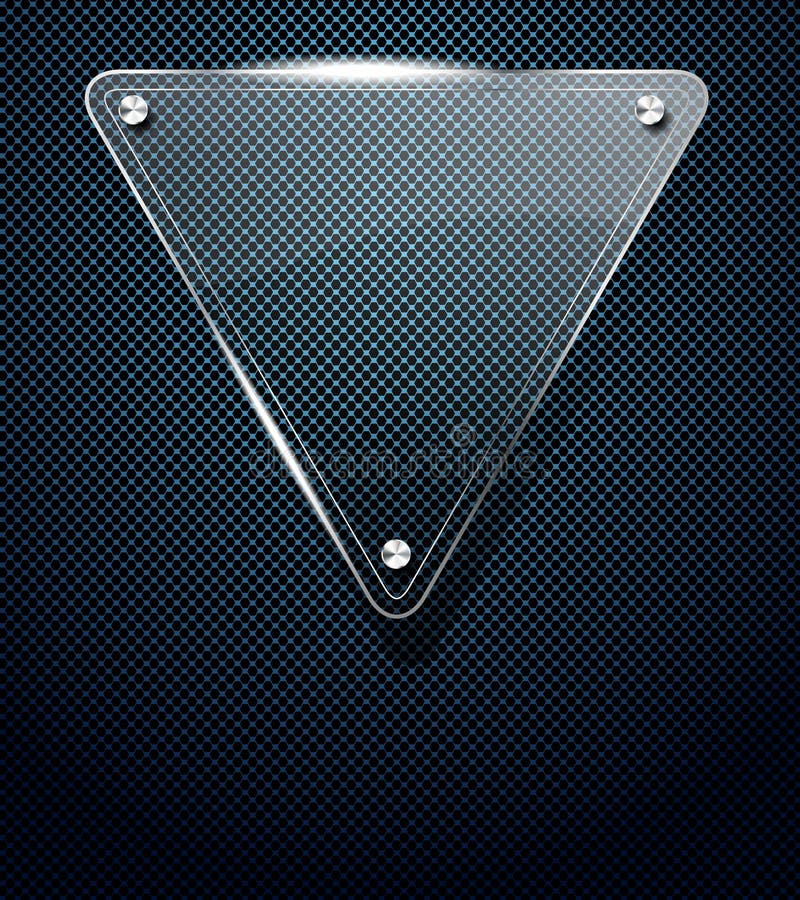 Metal Background with Glass Triangle Frame Stock Vector - Illustration ...