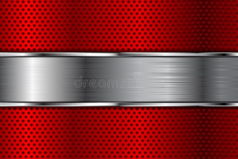 Metal Background. Red Perforated Texture Stock Vector - Illustration of ...