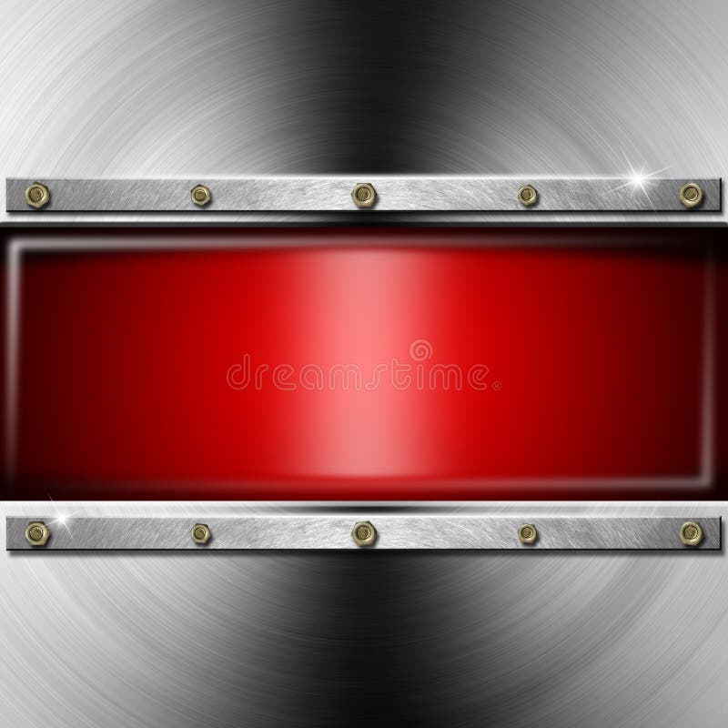 Red and Metal Background with Metal Frame Stock Illustration ...