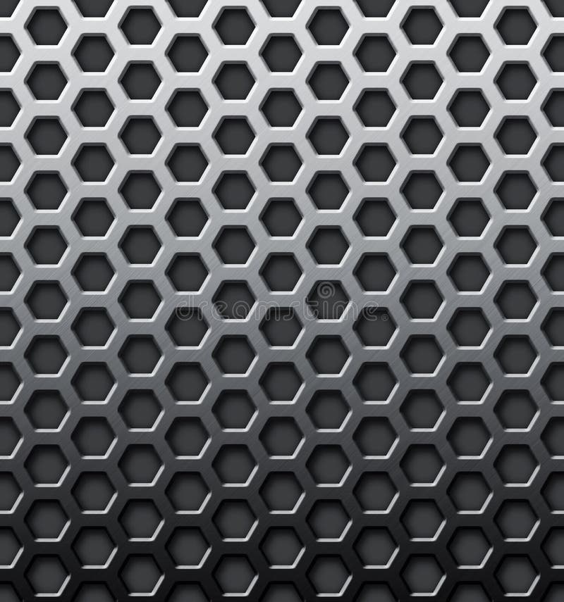 Seamless Metal Texture With Hexagon Holes Stock Vector - Illustration ...