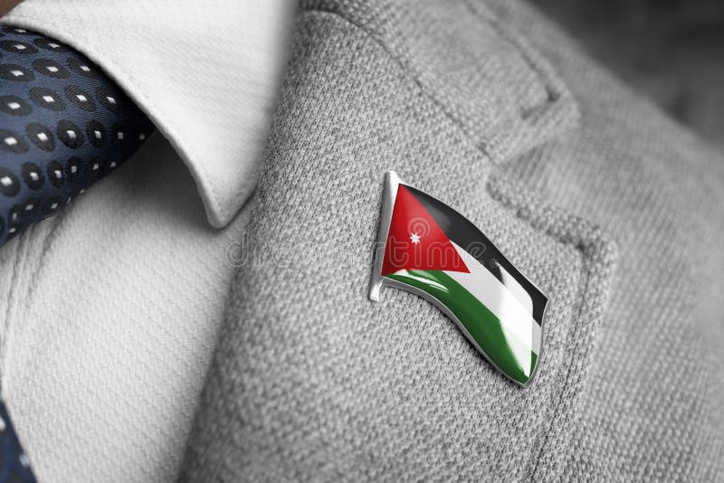 Metal Badge with the Flag of Jordan on a Suit Lapel Stock Photo - Image ...