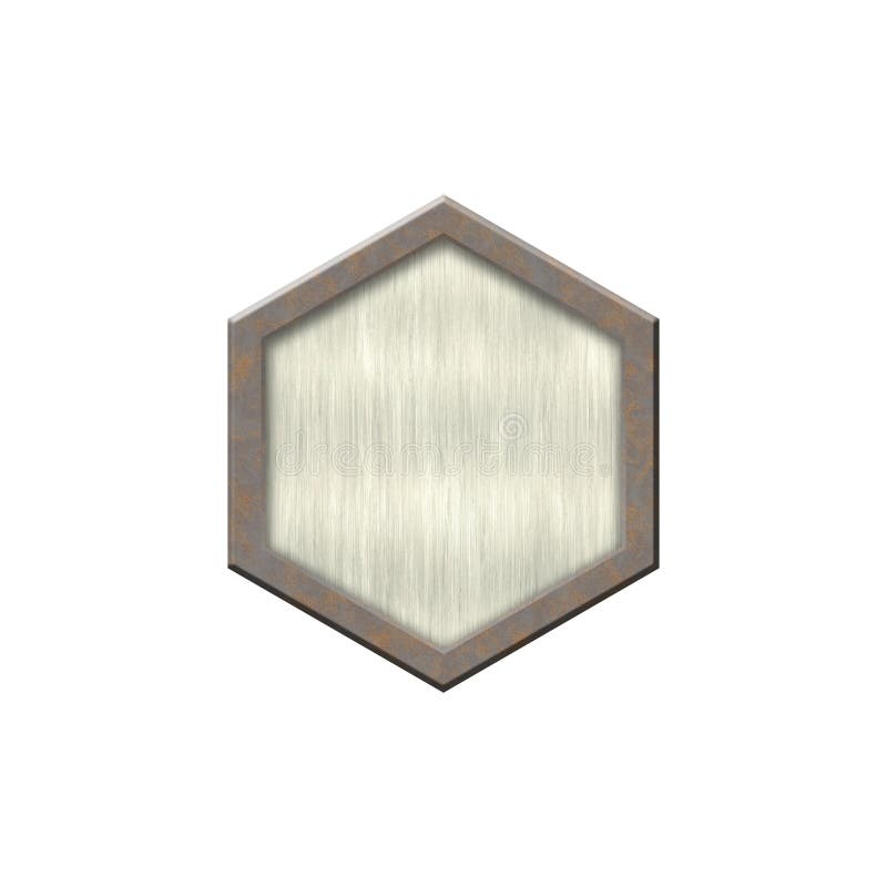 Metal Badge with Border in Form of Shield. Stock Illustration ...