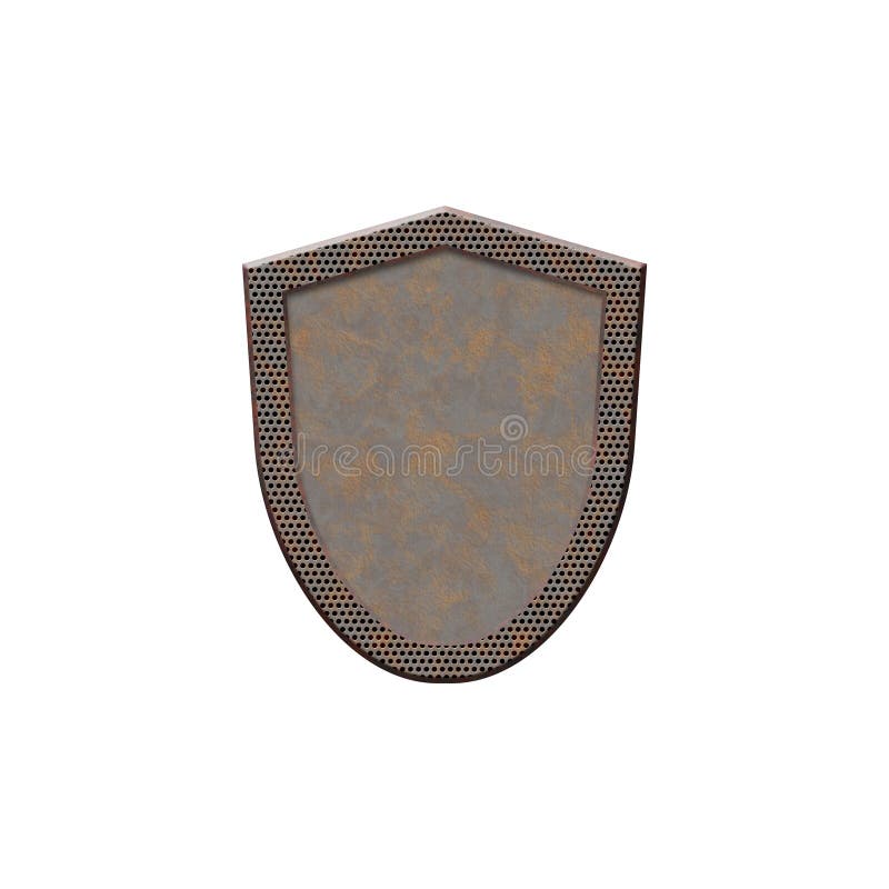 Metal Badge with Metallic Border in Form of Shield Stock Illustration ...