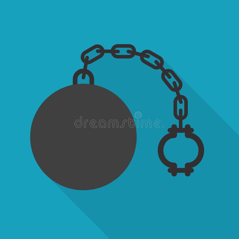 Metal ball and chain icon stock vector. Illustration of hooligan ...