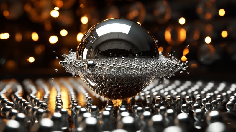 A Metal Ball Falls into Boiling Lead,Generated by AI Stock Illustration ...