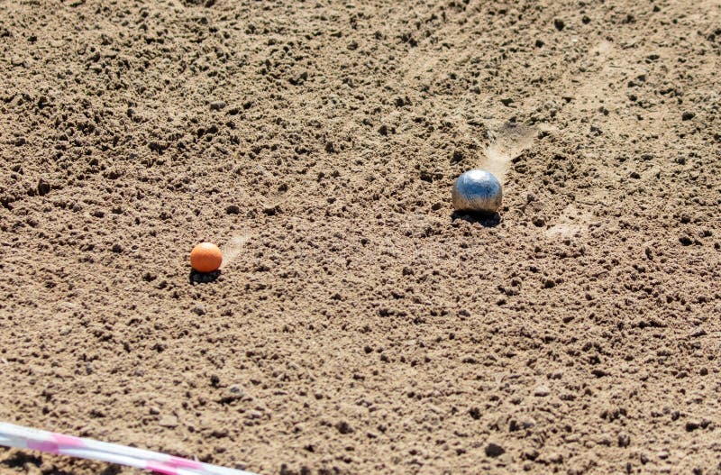 Metal Balls on the Sandy Beach. Stock Photo - Image of park, sand ...