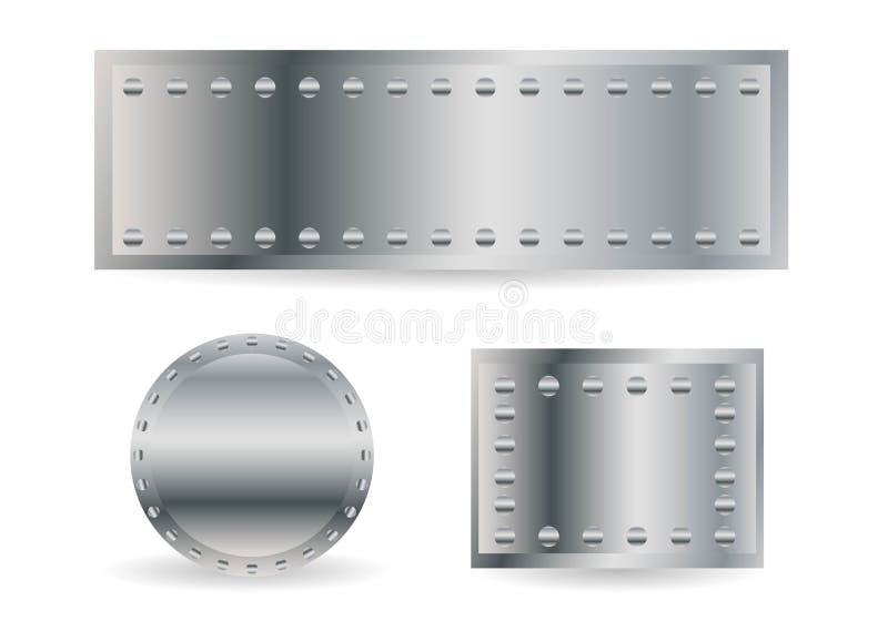 Metal Banners Set Isolated stock vector. Illustration of metallic ...