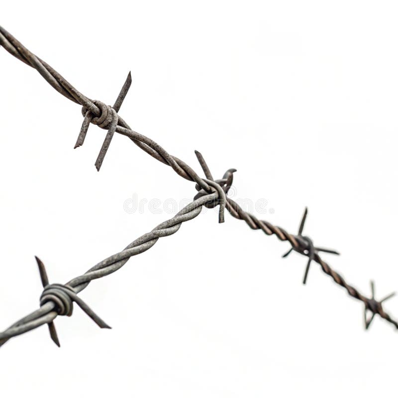 Metal Barbed Wire stock illustration. Illustration of white - 368381182