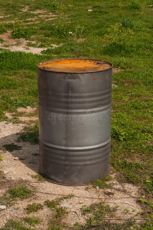 Metal Barrel stock image. Image of land, ground, plant - 39659009