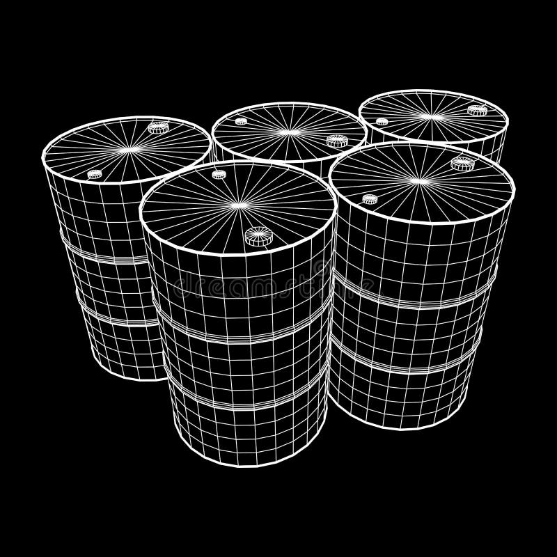 Metal barrel wireframe stock vector. Illustration of gallon - 112127723