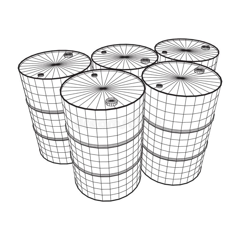 Metal barrel wireframe stock vector. Illustration of industrial - 111537363