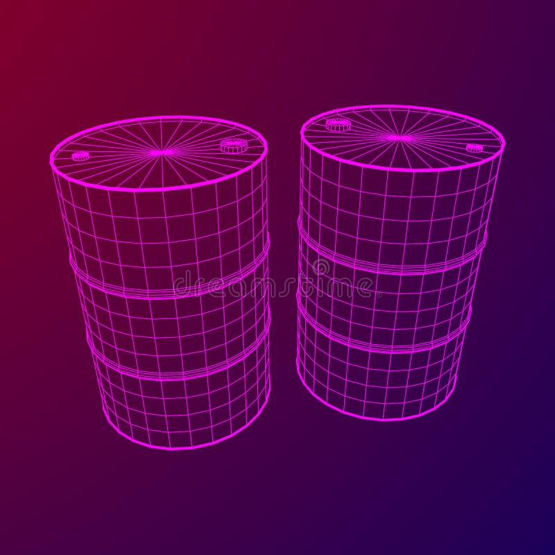 Metal barrel wireframe stock vector. Illustration of chemical - 111612131