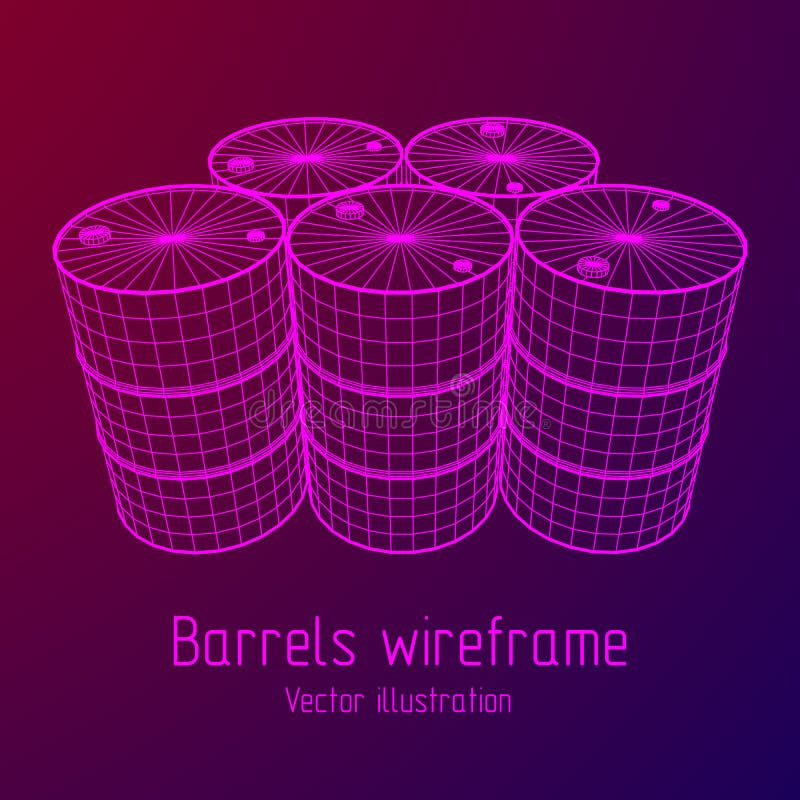 Metal barrel wireframe stock vector. Illustration of mesh - 111537328