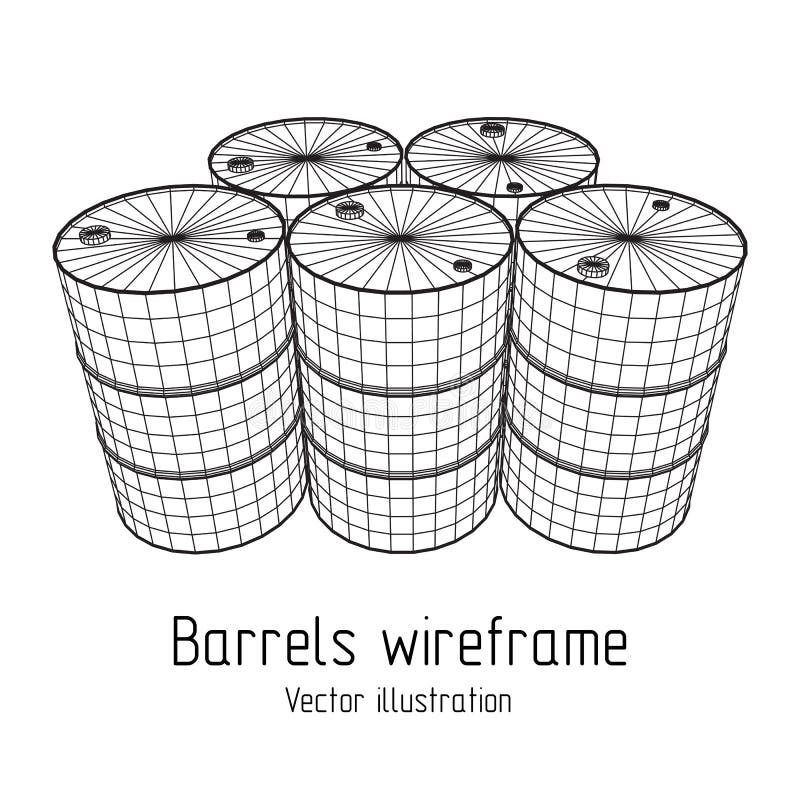 Metal barrel wireframe stock vector. Illustration of outline - 111795206