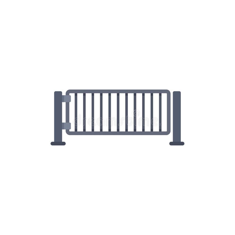 Metal Barrier Gate Closing Access To Restricted Area Stock Illustration ...