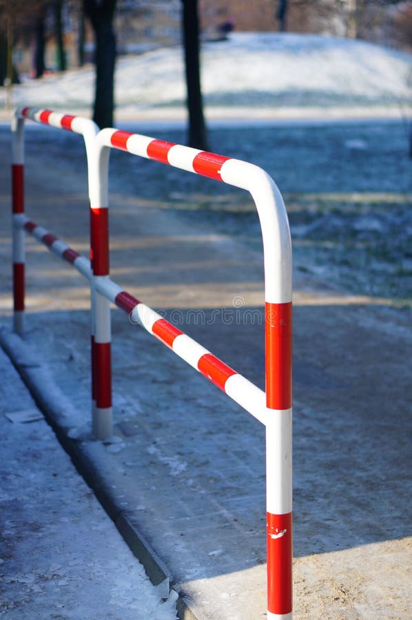 Metal barrier stock photo. Image of bright, white, safety - 37077902