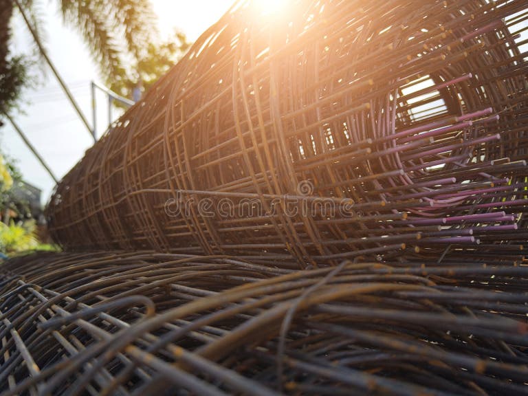 Metal Bars Arranged Stack at the Construction Site Stock Image - Image ...