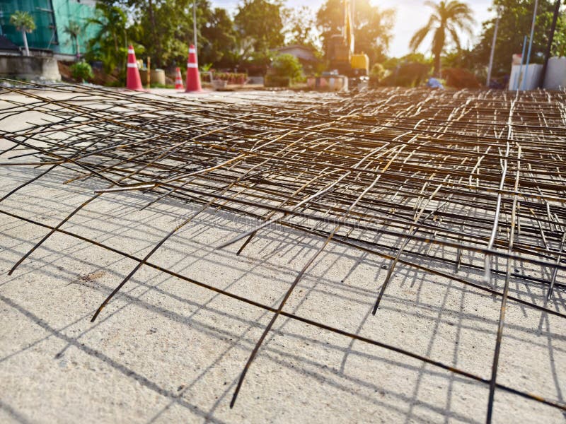 Metal Bars Arranged Stack at the Construction Site Stock Photo - Image ...
