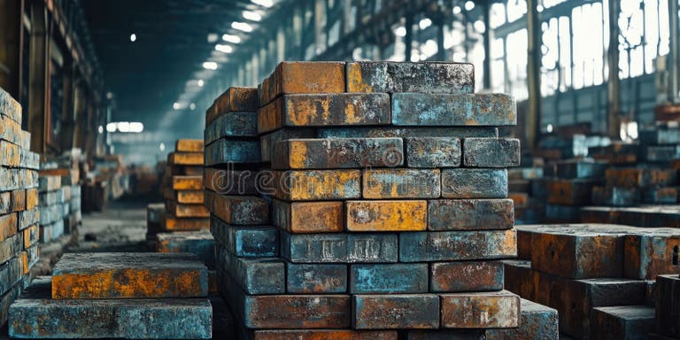Metal Bars Warehouse Storage Stock Photo - Image of stockpile, process ...