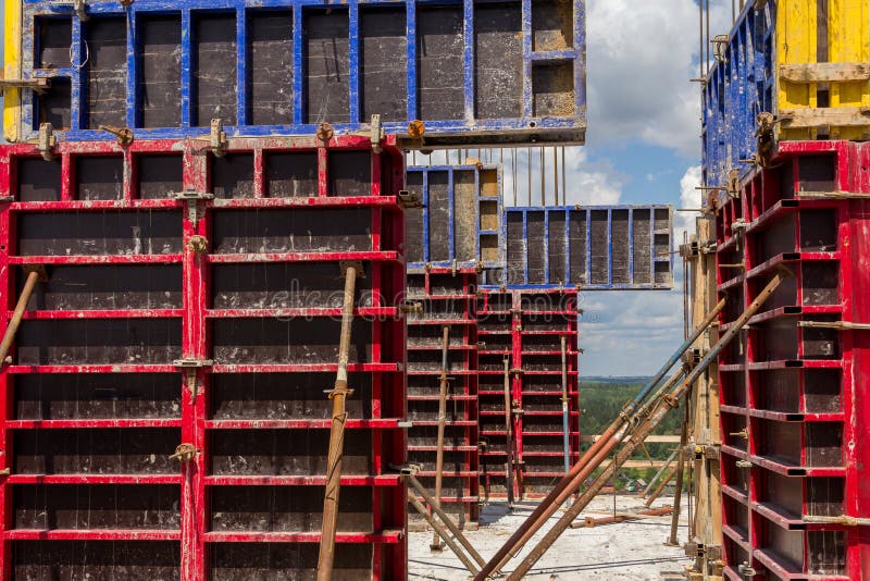 Formwork for Pouring the Concrete Base of the Building. Stock Photo ...