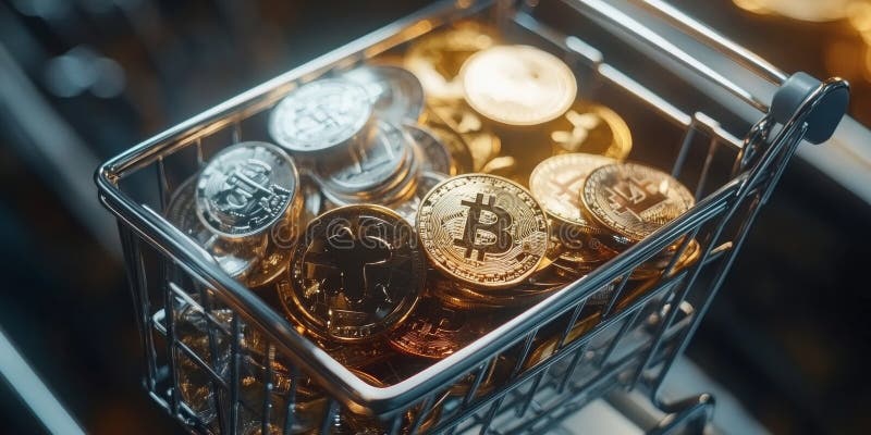 Assorted Coins in Basket stock image. Image of fine - 384706147