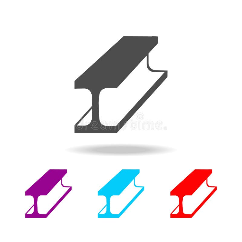 Metal Beam Icon. Elements of Construction Materials in Multi Colored ...