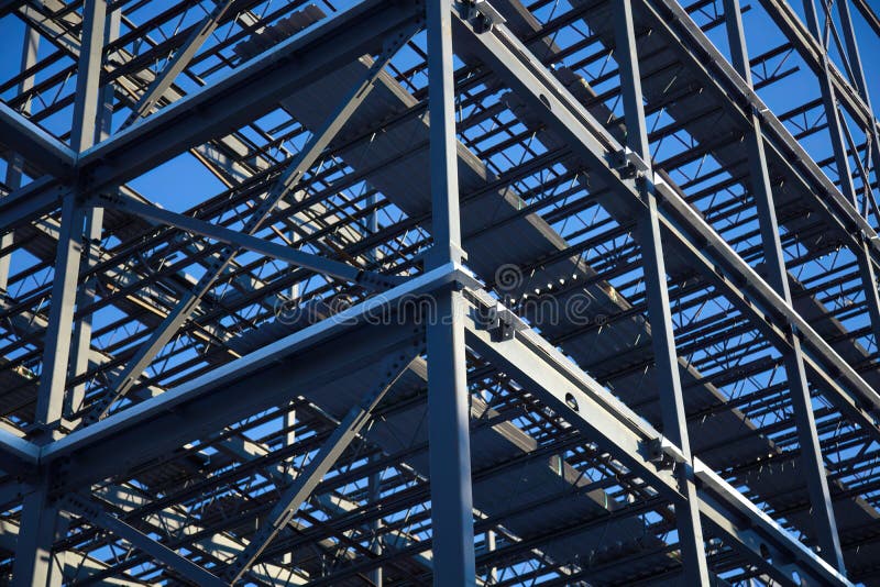 Metal Beams Frame Structure Construction Site Stock Photo - Image of ...