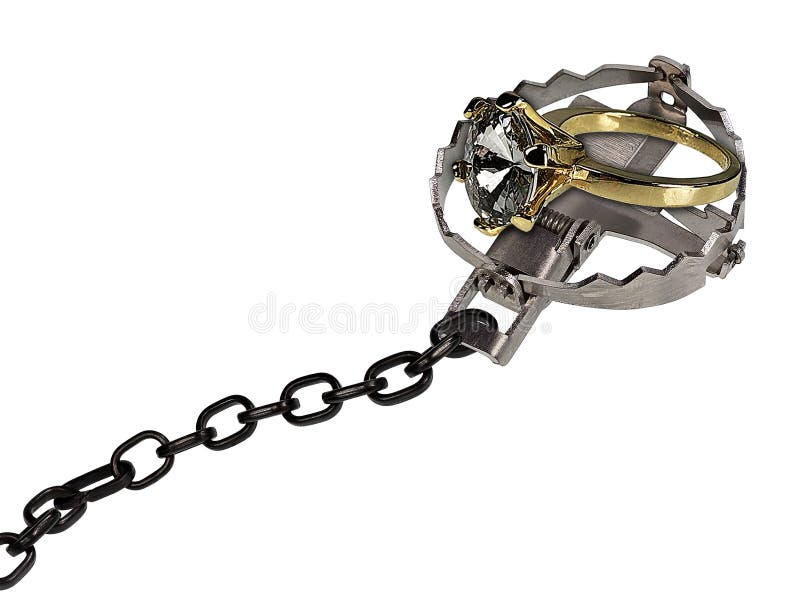 Metal Bear Trap and Diamond Ring Stock Photo - Image of precious ...