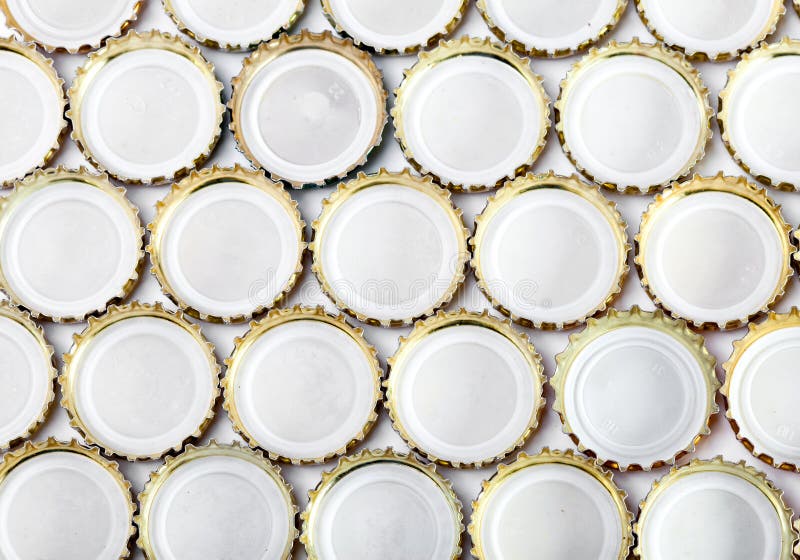 Metal Beer Bottle Caps.abstract Background on a White Background Stock ...