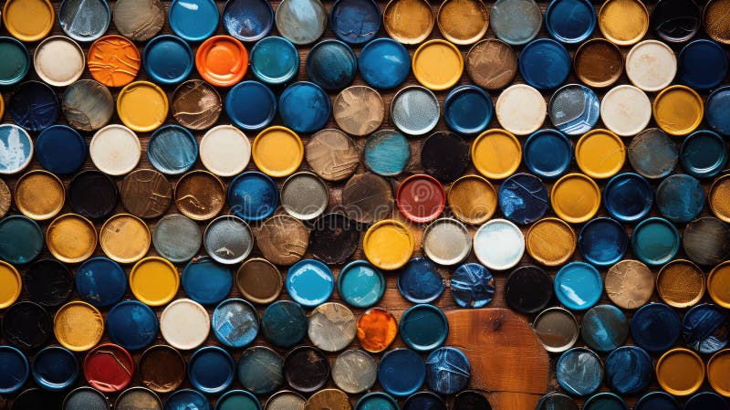 Metal beer bottle caps stock illustration. Illustration of colorful ...