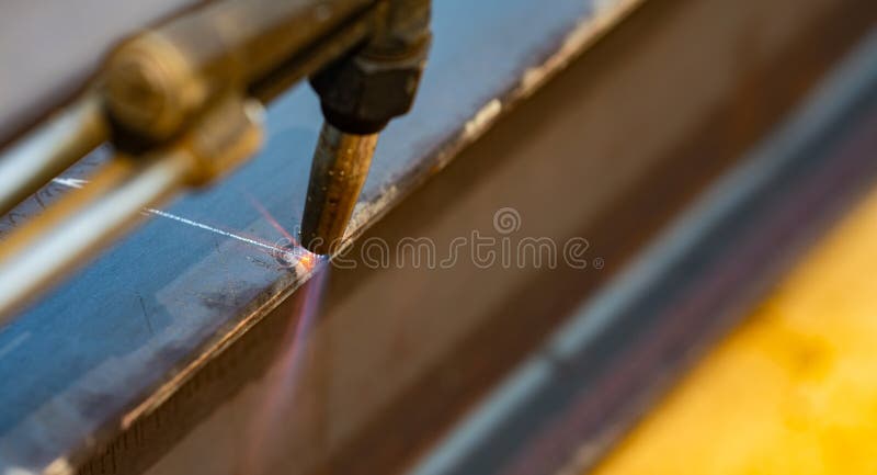 Metal Being Cut with a Torch. Gas Cutting Metal. Precision and Control ...