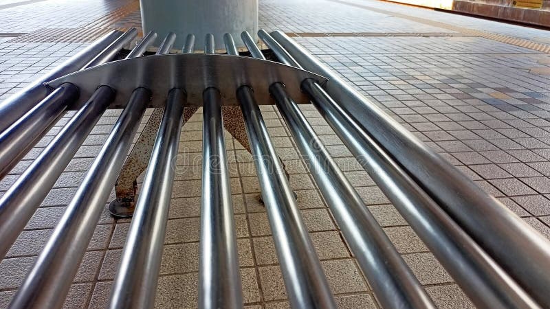 Metal Bench at a Train Station Stock Image - Image of beam, transport ...