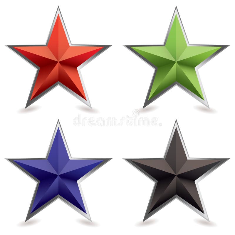 Metal bevel star shape stock vector. Illustration of collection - 12988845
