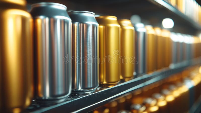 Metal Beverage Cans Lined Up Shelf Stock Photos - Free & Royalty-Free ...
