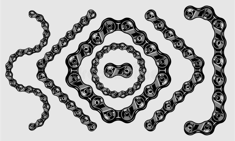 Metal Bicycle Chain Pattern Brush Template Stock Vector - Illustration ...