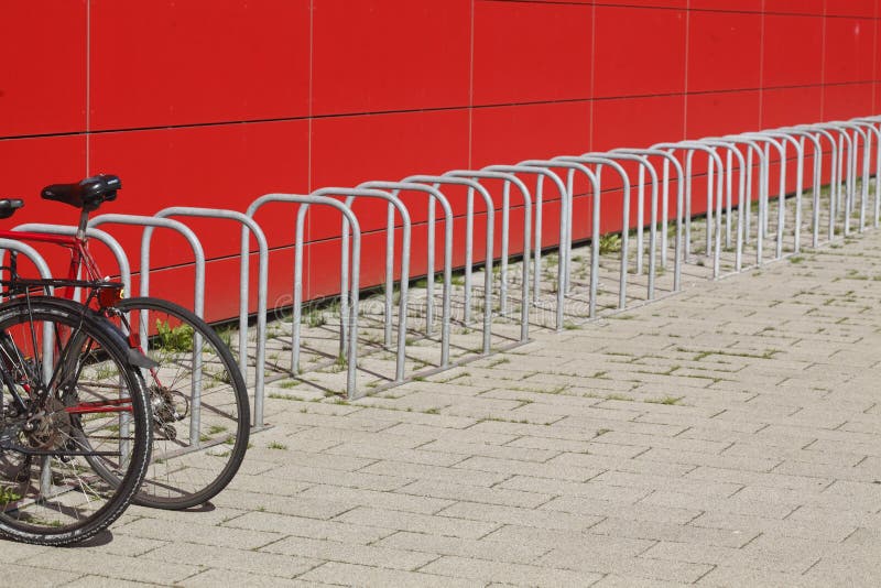 Metal Bicycle stand stock image. Image of stone, metal - 96976837