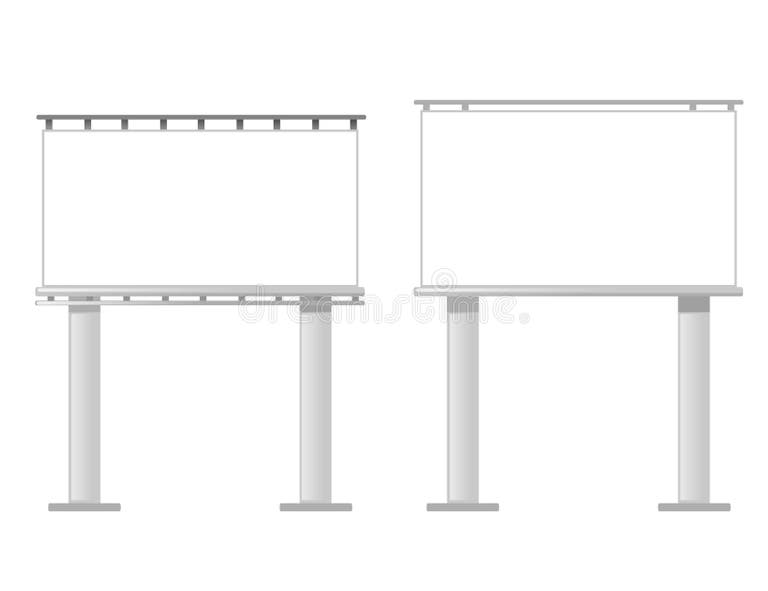 Metal Billboard Structures with Empty Display Panels. White Rectangular ...