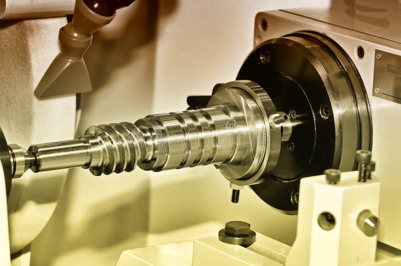 Metal Billet is Machined on Milling Machine Stock Image - Image of ...