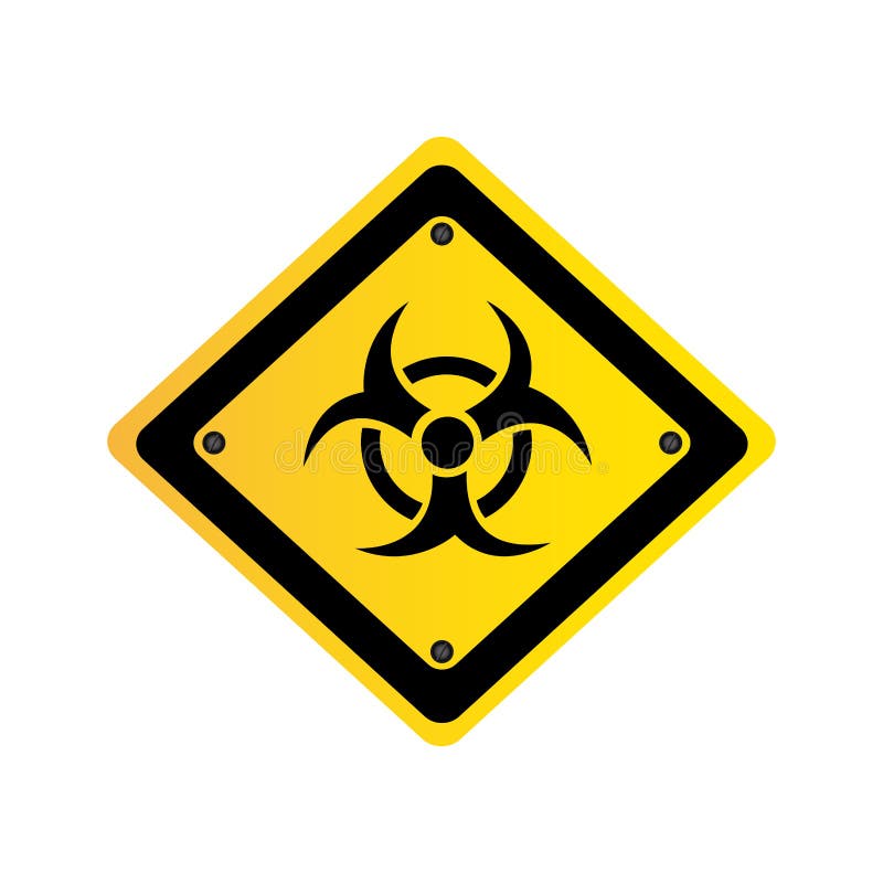 Metal Biohazard Warning Sign Icon Stock Illustration - Illustration of ...